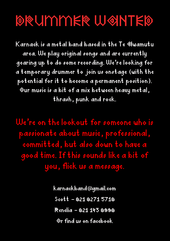 Drummer WANTED for Metal Band Karnack